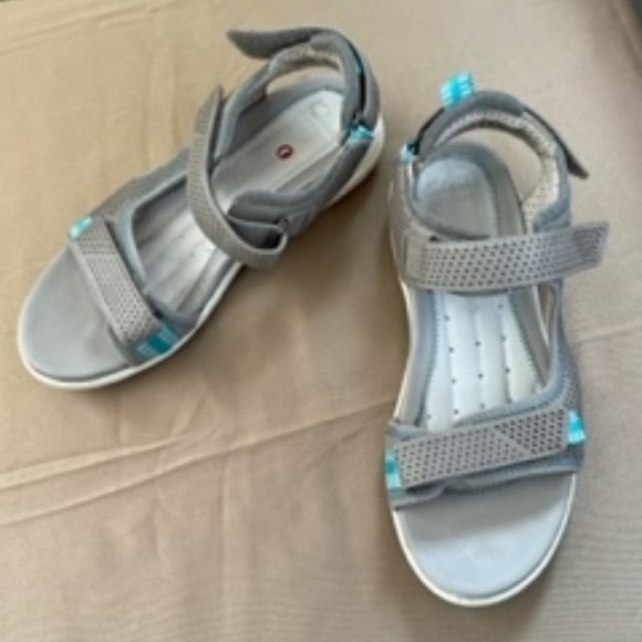 Clarks | Shoes | Clarks Adjustable Walking Sandals 7 2 Wide | Poshmark